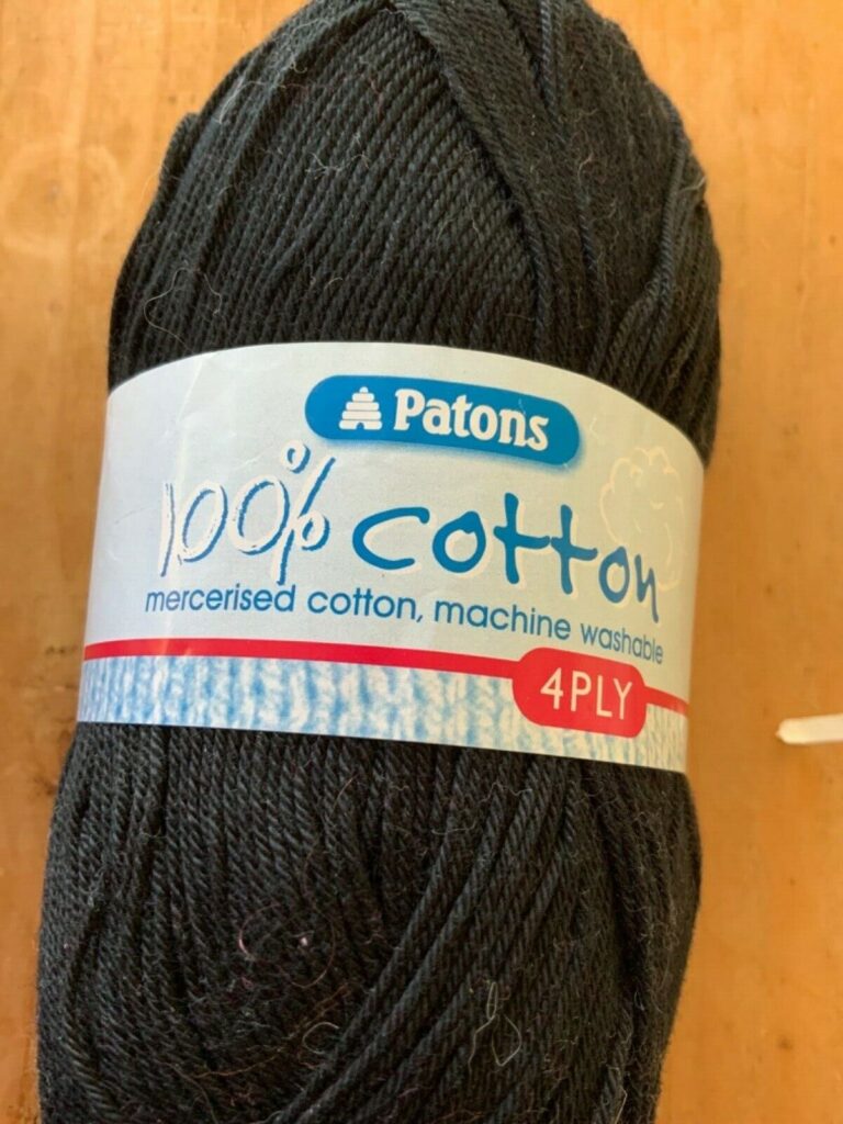 Patons 100% Cotton 4ply - Black 1712 - Yarn for knitting and crochet ...