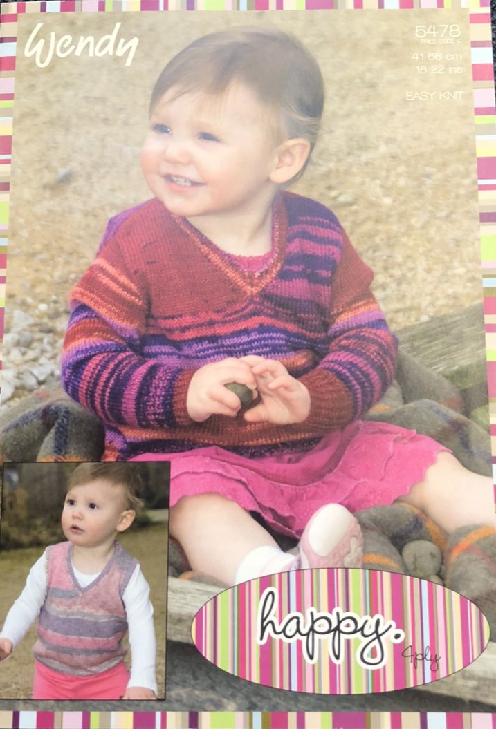 Wendy Happy 4Ply Easy knit Knitting pattern 5478 - Yarn for knitting ...